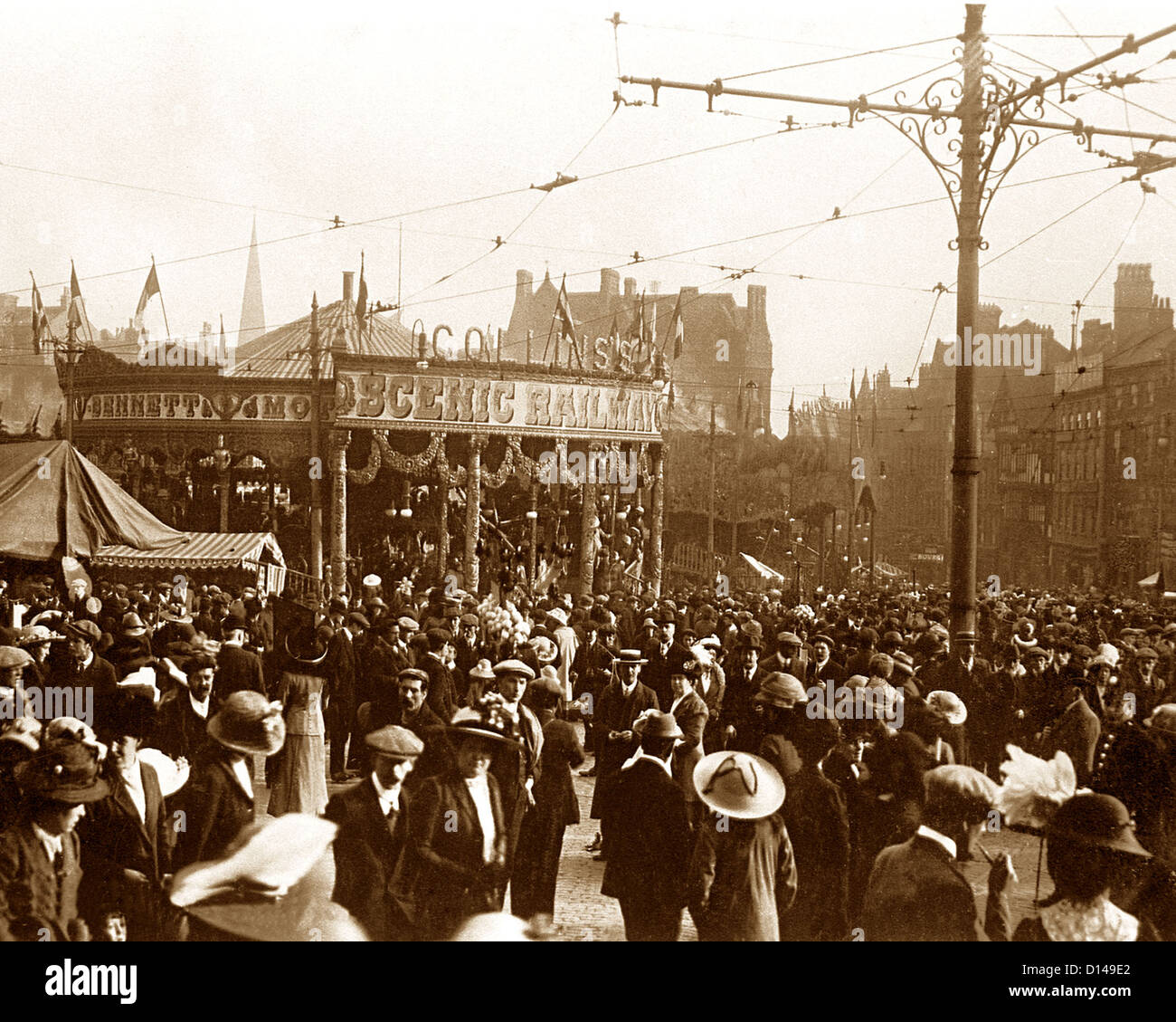 Nottingham Goose Fair Edwardian period Stock Photo - Alamy