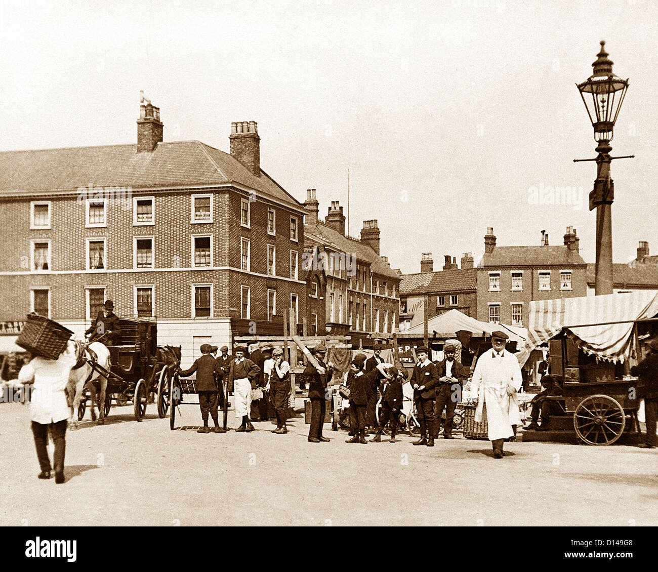 Market Square Retford Victorian period Stock Photo - Alamy