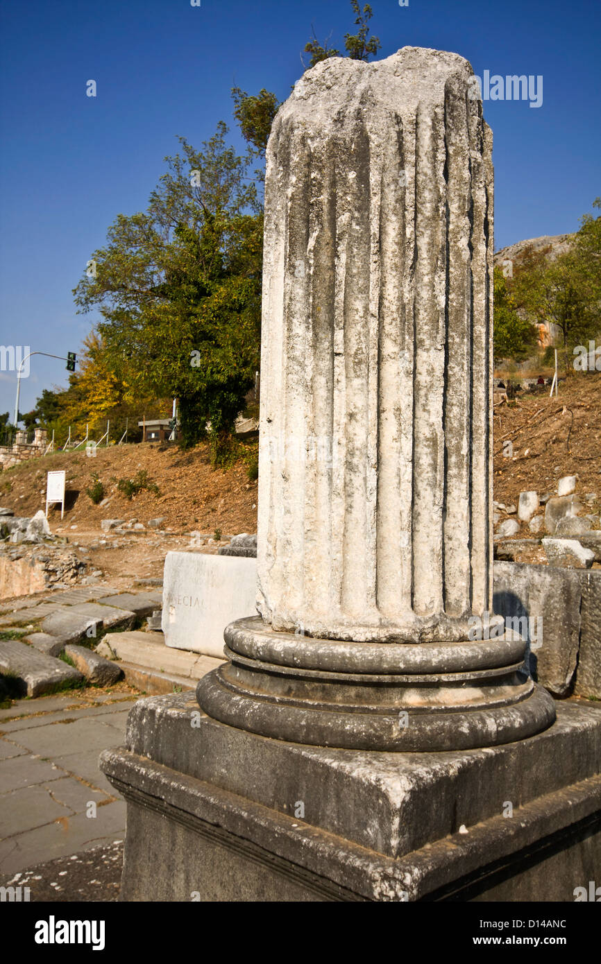 Remains of an ancient Greek pillar on Fillipous area archaeological ...