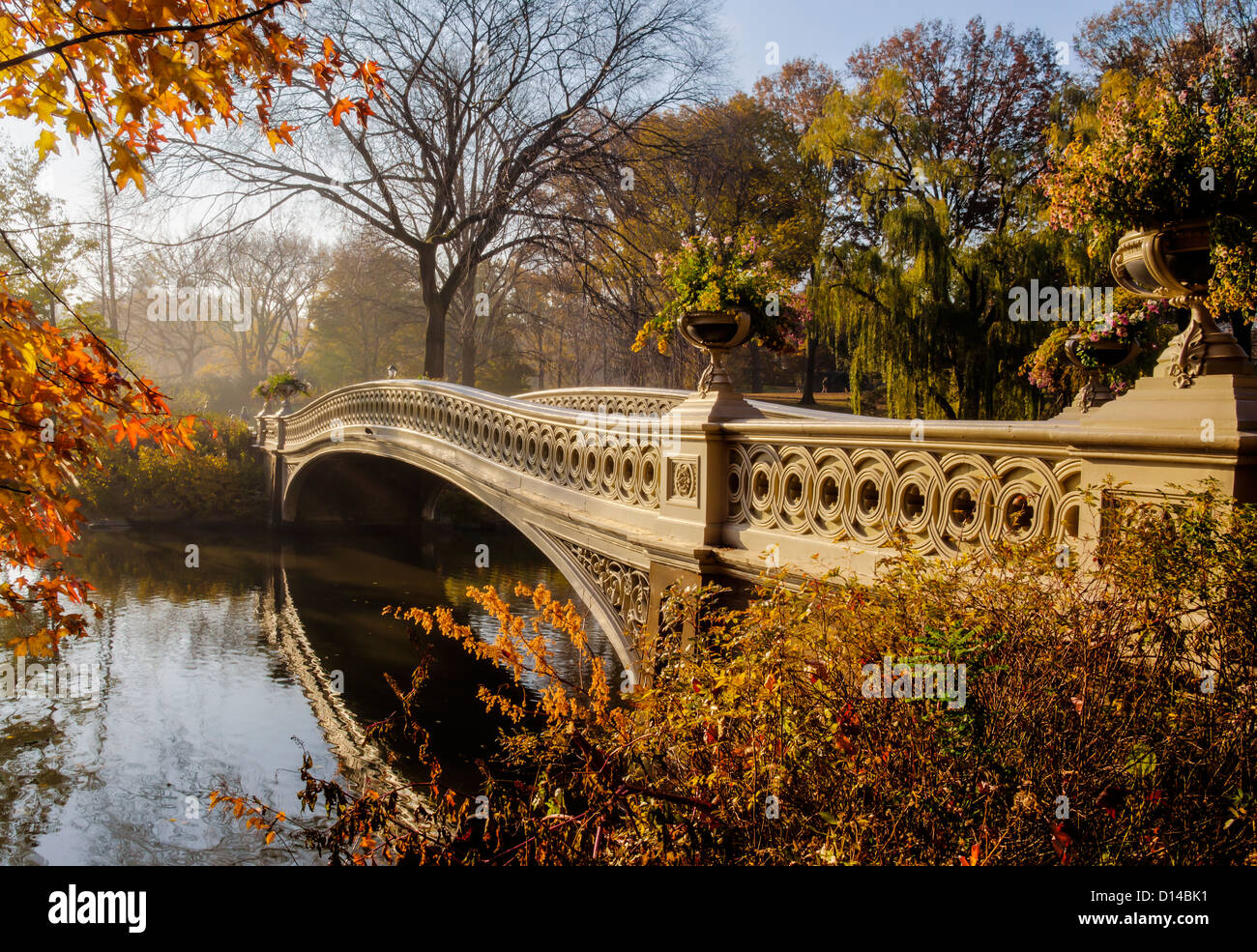 Central Park New York City Bow Bridge Stock Photo - Alamy