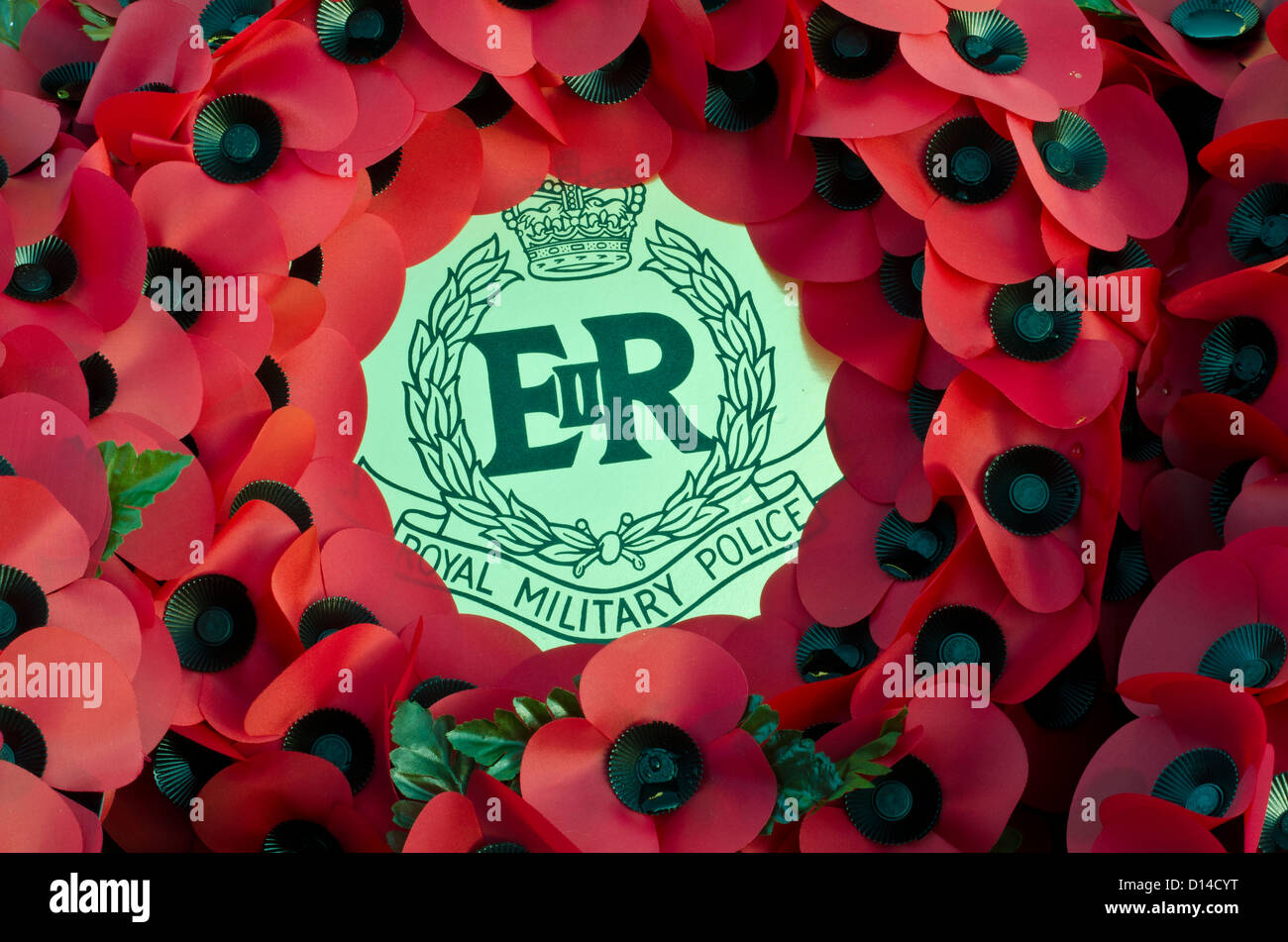 Wreath of poppy,s from the Royal military police [on remembrance day ...