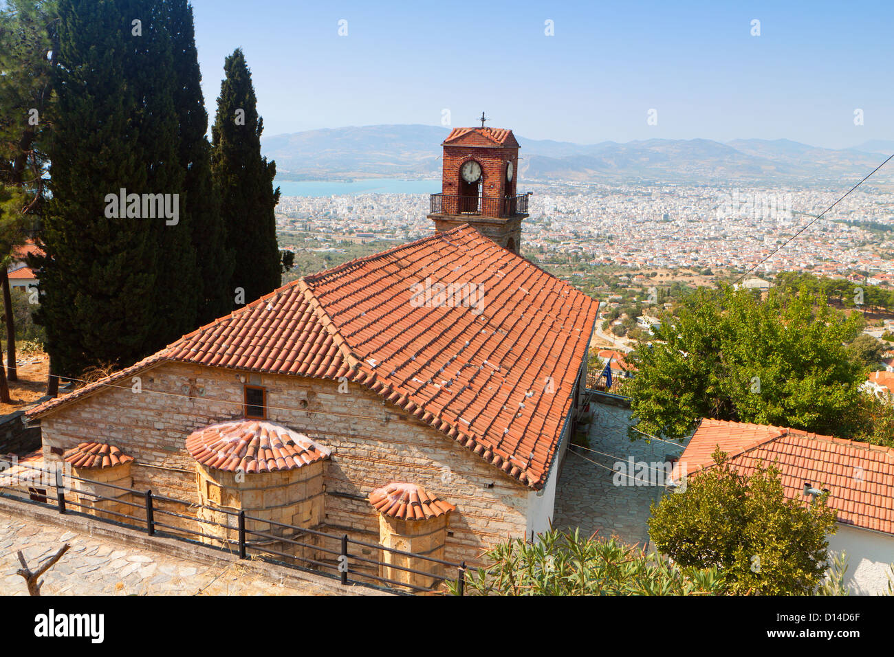 Greek church located at 'Ano Volos' village at Pelion in Greece Stock ...