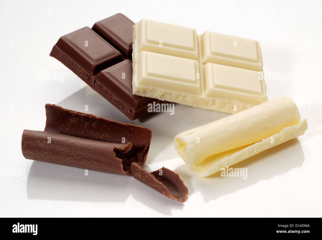 Chocolate Chunks and Curls Stock Photo - Alamy