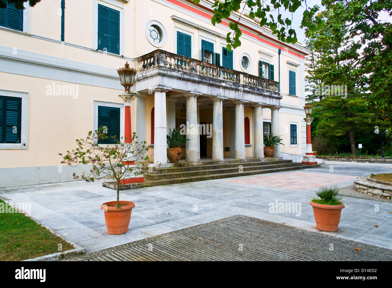 Mon Repo palace at Corfu island in Greece Stock Photo - Alamy