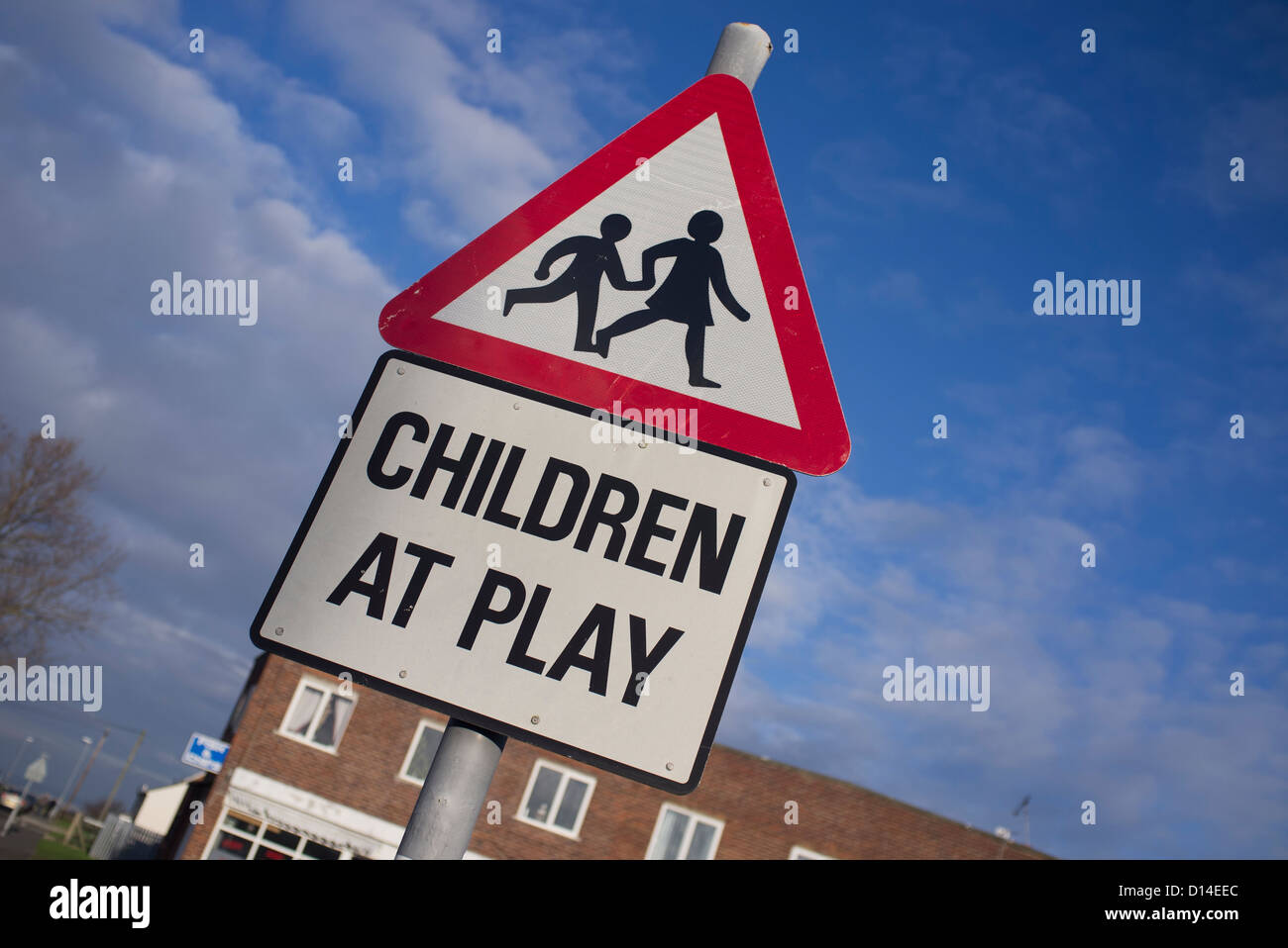 Children at play warning sign hi-res stock photography and images - Alamy