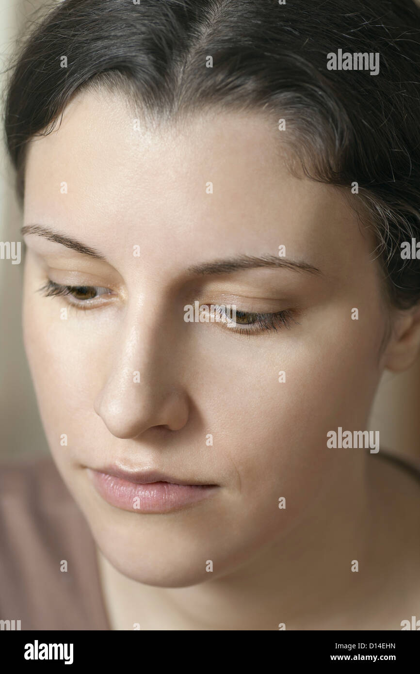 portrait of serious young woman Stock Photo - Alamy