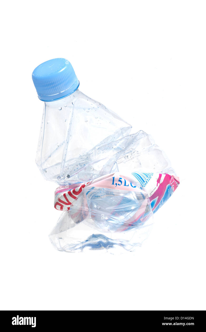Crushed Water Bottle Stock Photo - Alamy