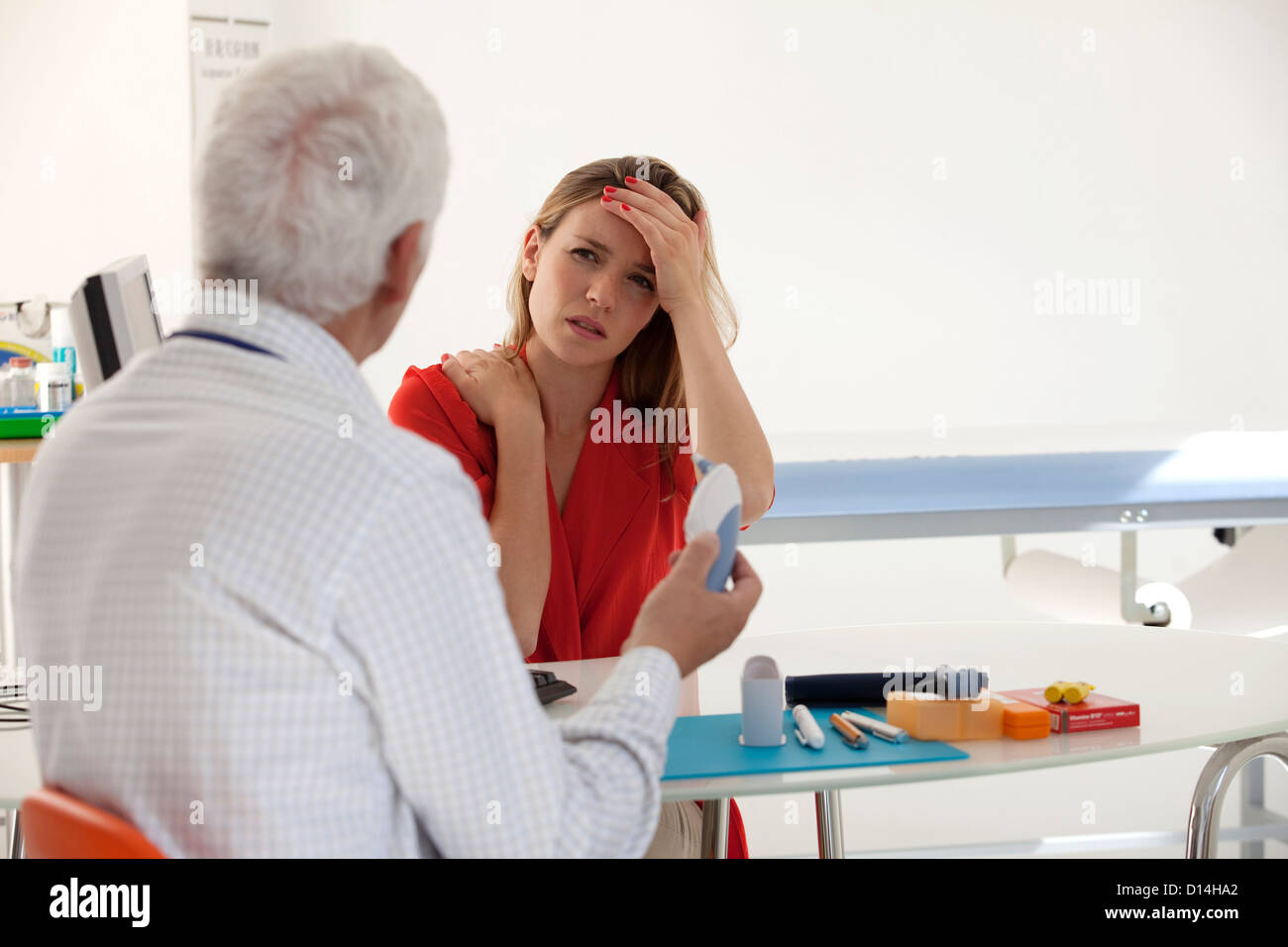 WOMAN WITH FEVER Stock Photo - Alamy
