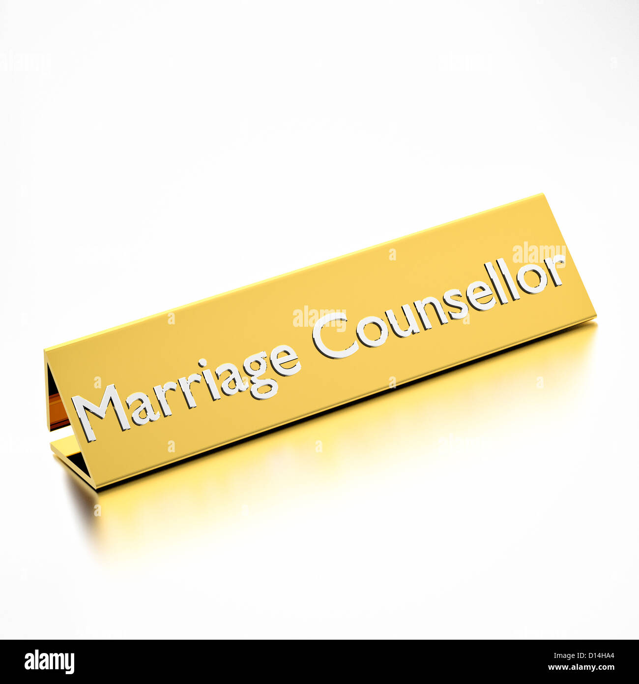 marriage counsellor job title on nameplate, for career professions. 3d ...