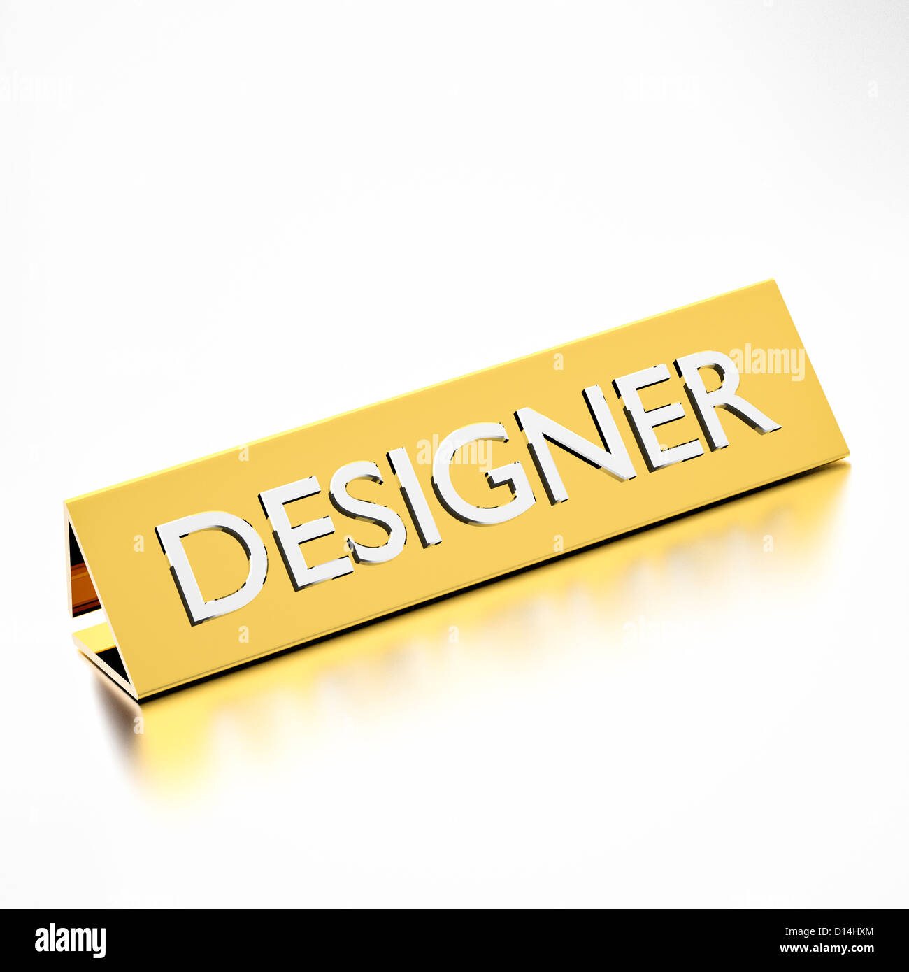 Designer job title on nameplate, for career professions. 3d render ...