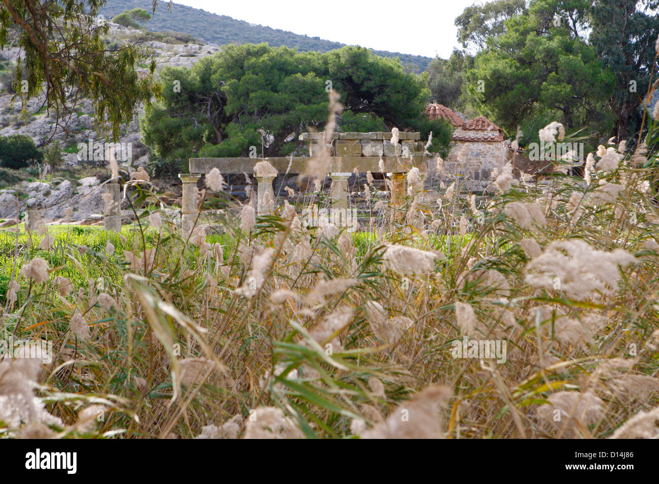 The ancient temple of Artemis in Brauron, 30 km from Athens Stock Photo ...