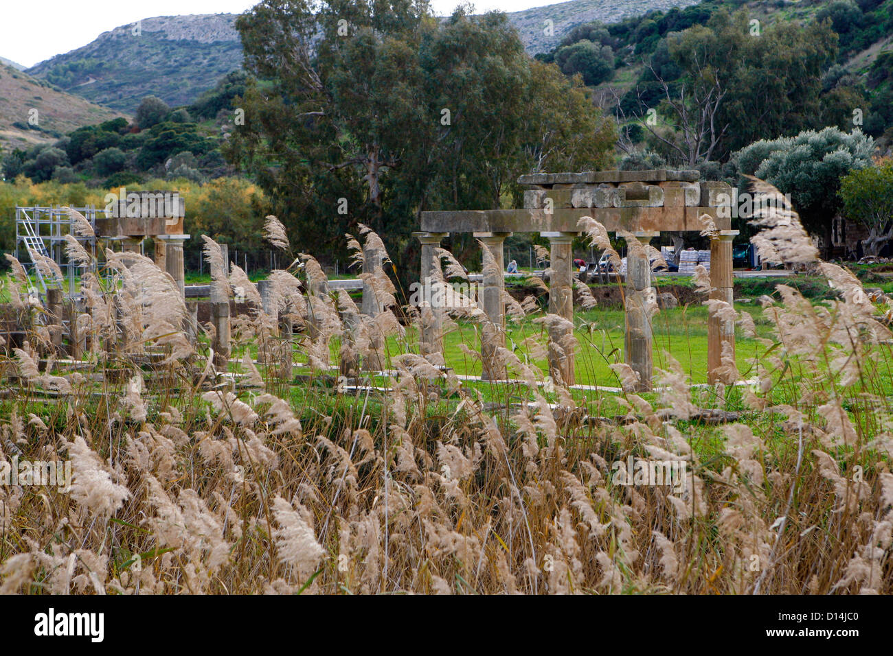 The ancient temple of Artemis in Brauron, 30 km from Athens Stock Photo ...