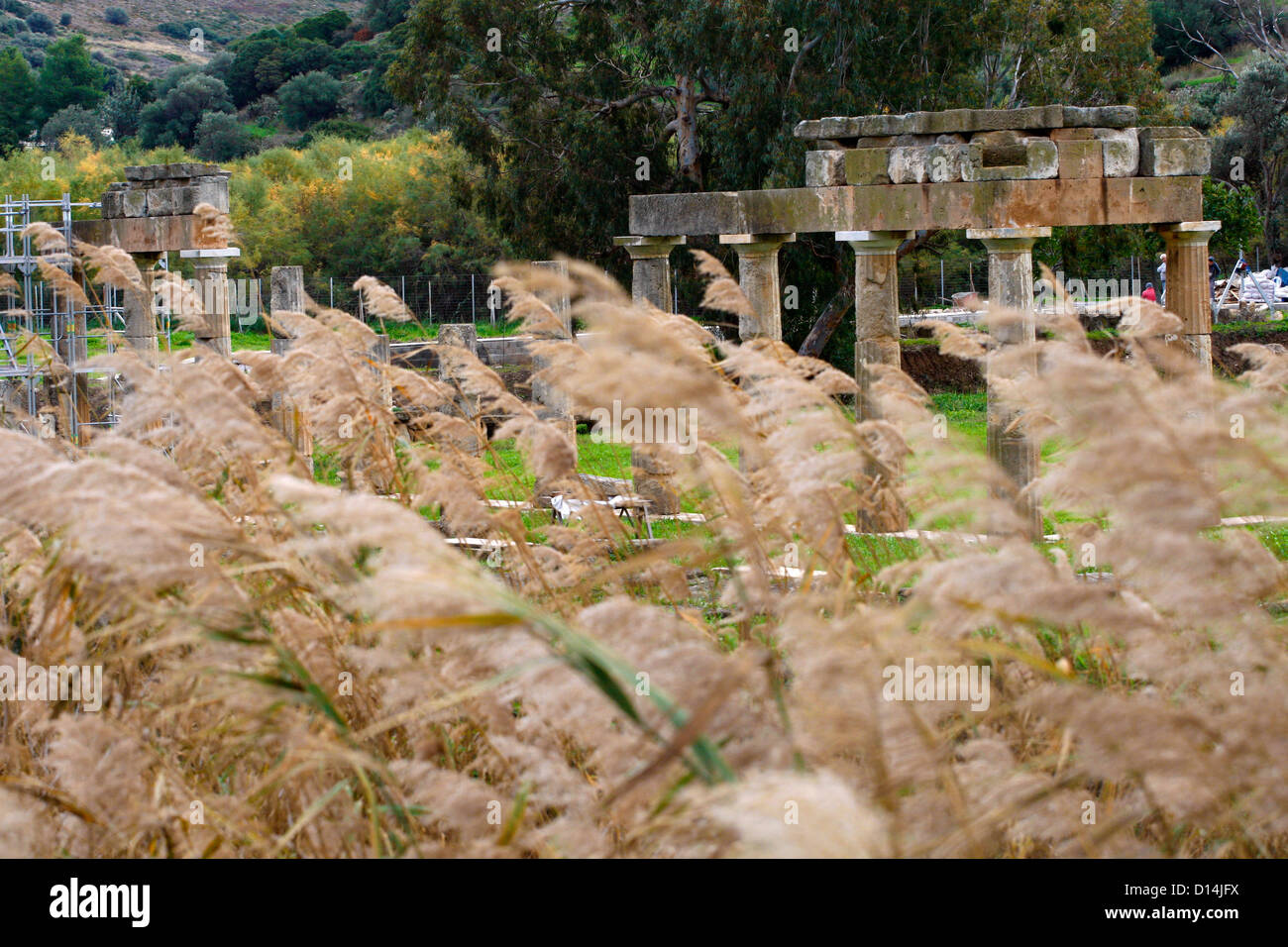 The ancient temple of Artemis in Brauron, 30 km from Athens Stock Photo ...