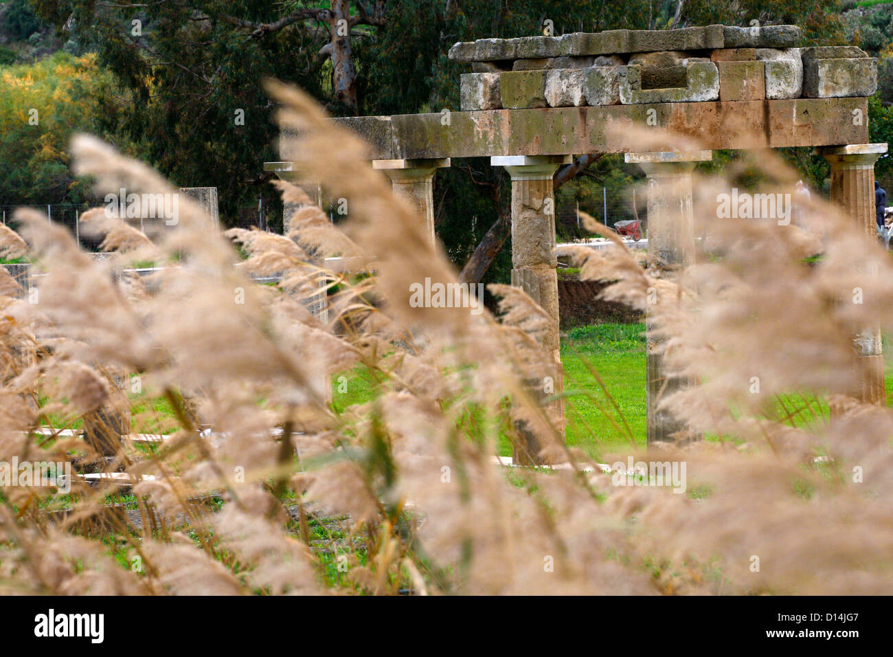 The ancient temple of Artemis in Brauron, 30 km from Athens Stock Photo ...
