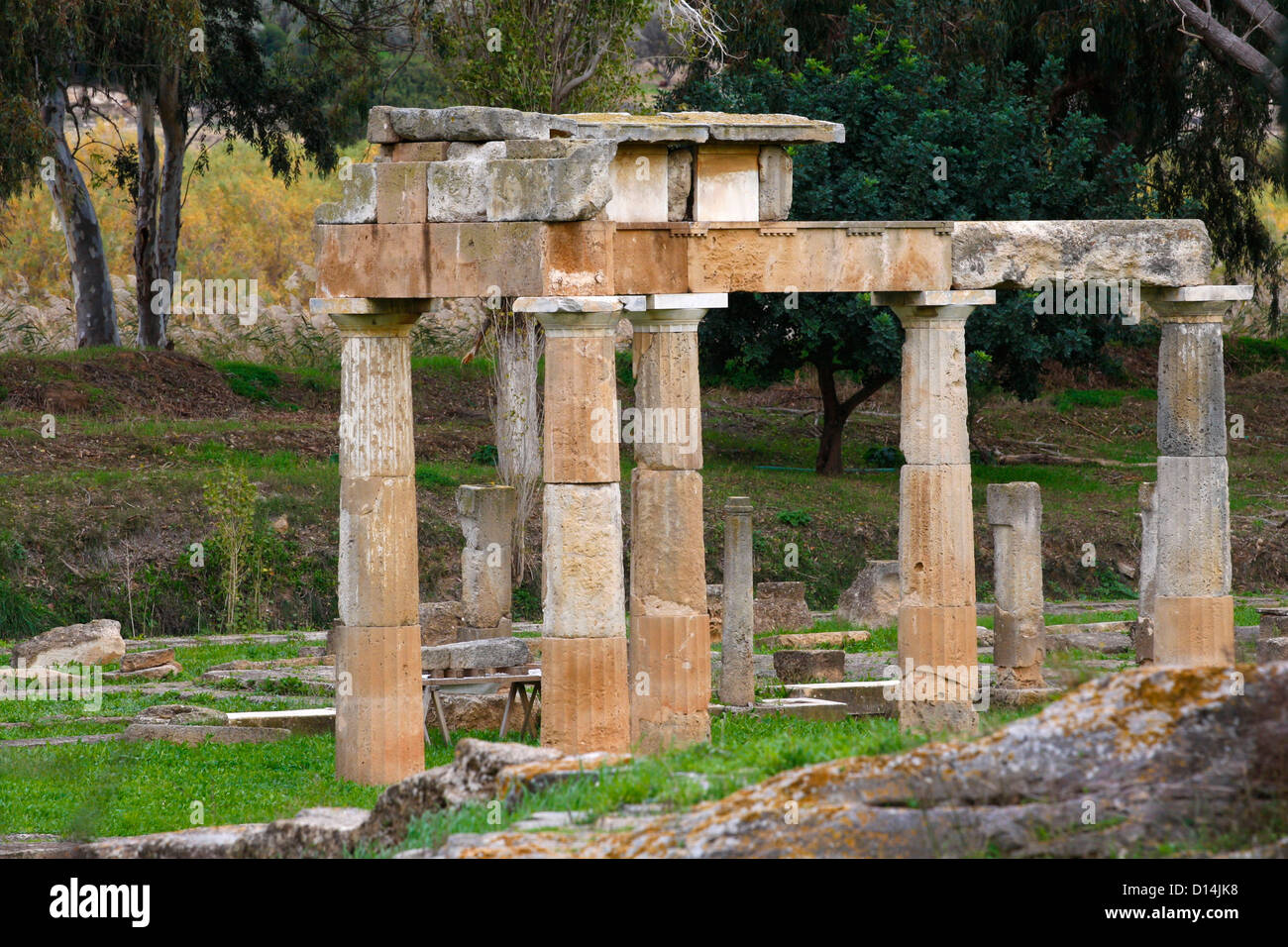 The ancient temple of Artemis in Brauron, 30 km from Athens Stock Photo ...
