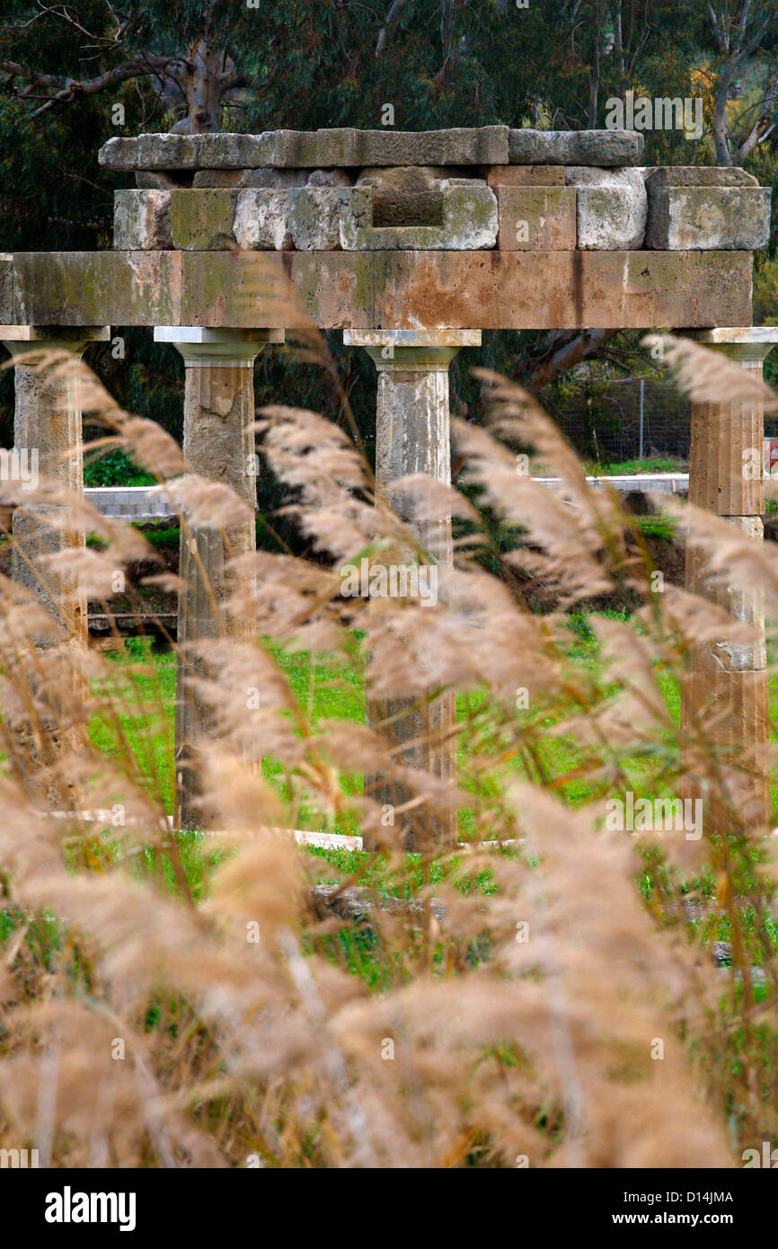 The ancient temple of Artemis in Brauron, 30 km from Athens Stock Photo ...