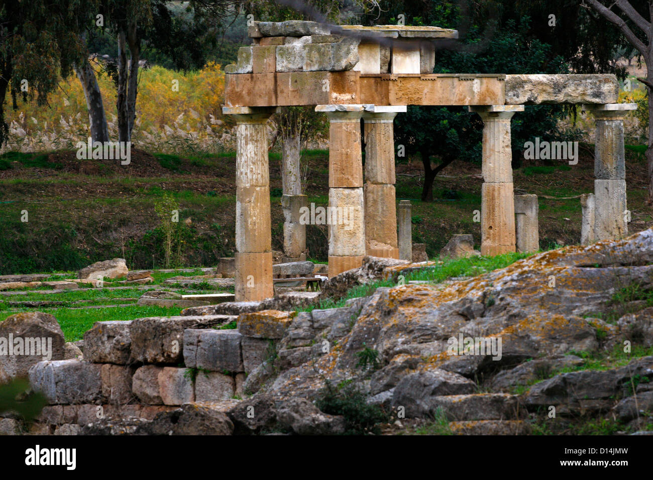 The ancient temple of Artemis in Brauron, 30 km from Athens Stock Photo ...