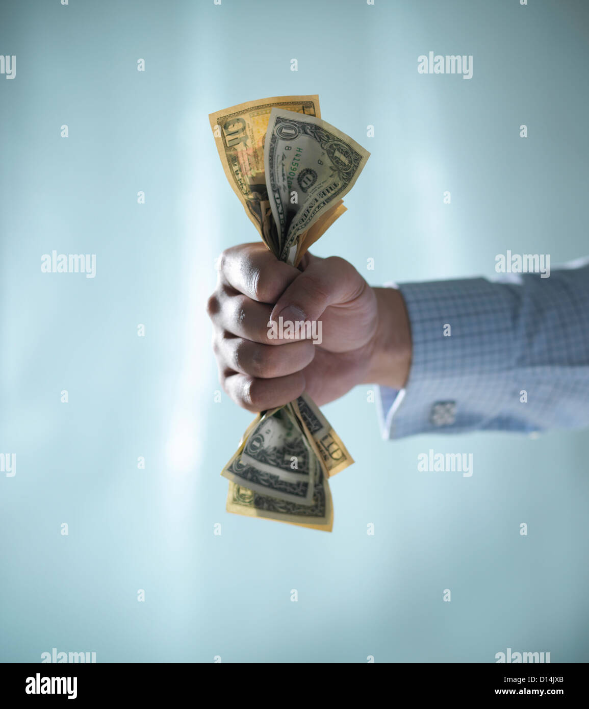 Man holding an one dollar bill hi-res stock photography and images - Alamy