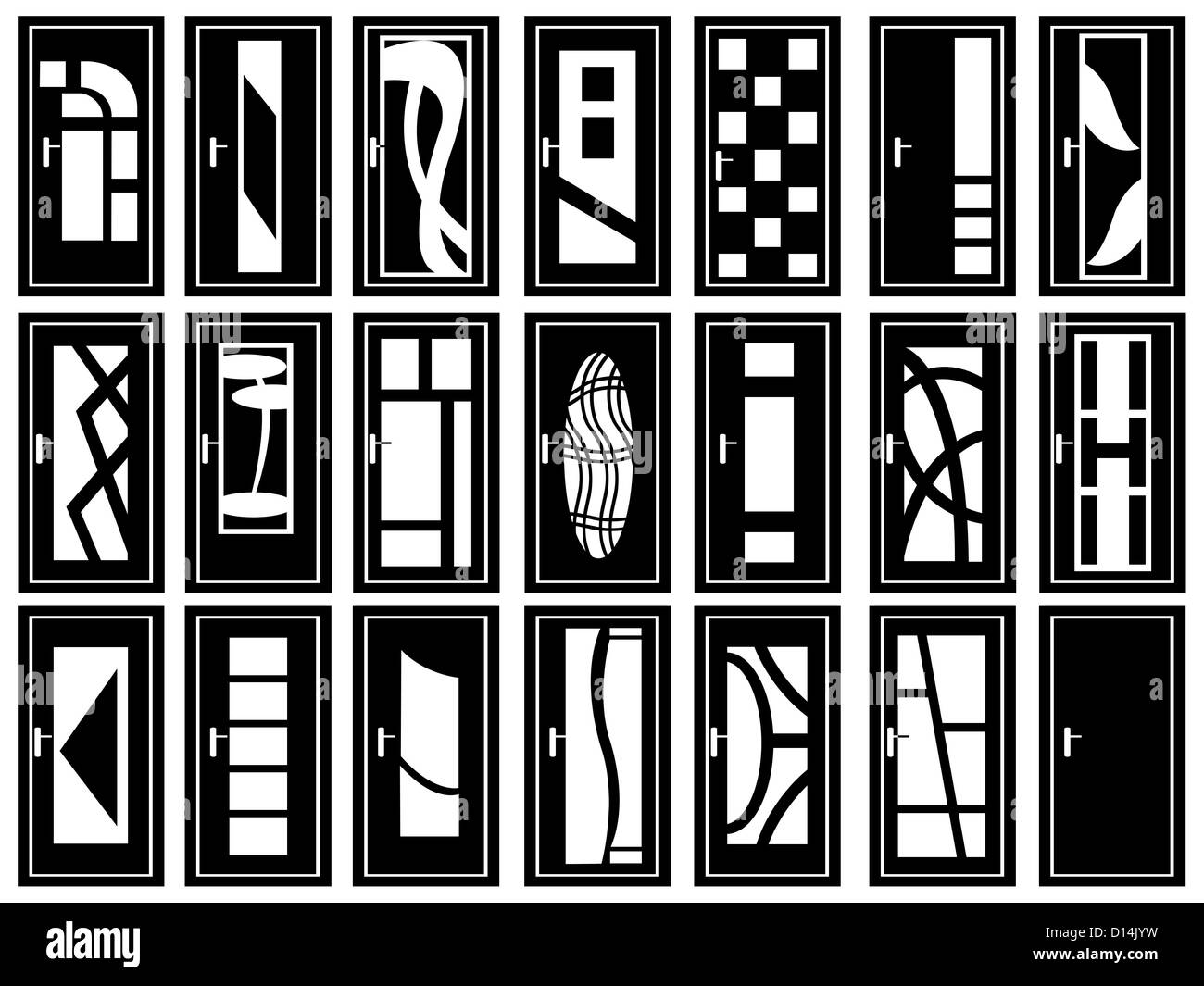 Illustration Of Doors Stock Photo - Alamy