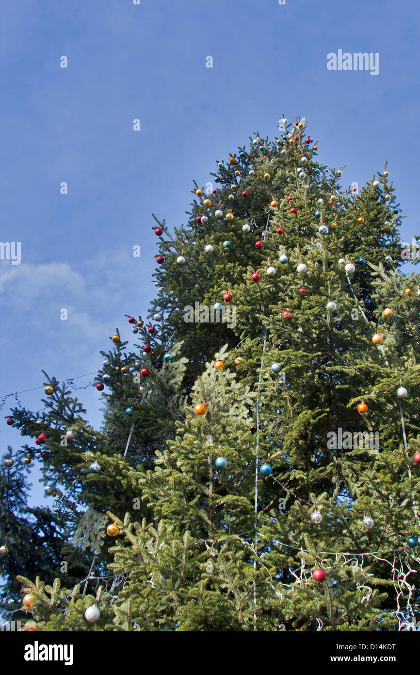 Blue christmas ball against background hi-res stock photography and ...