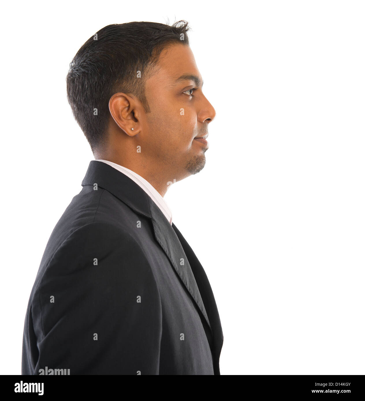 Side view of an 30s Indian male profile isolated on white Stock Photo ...