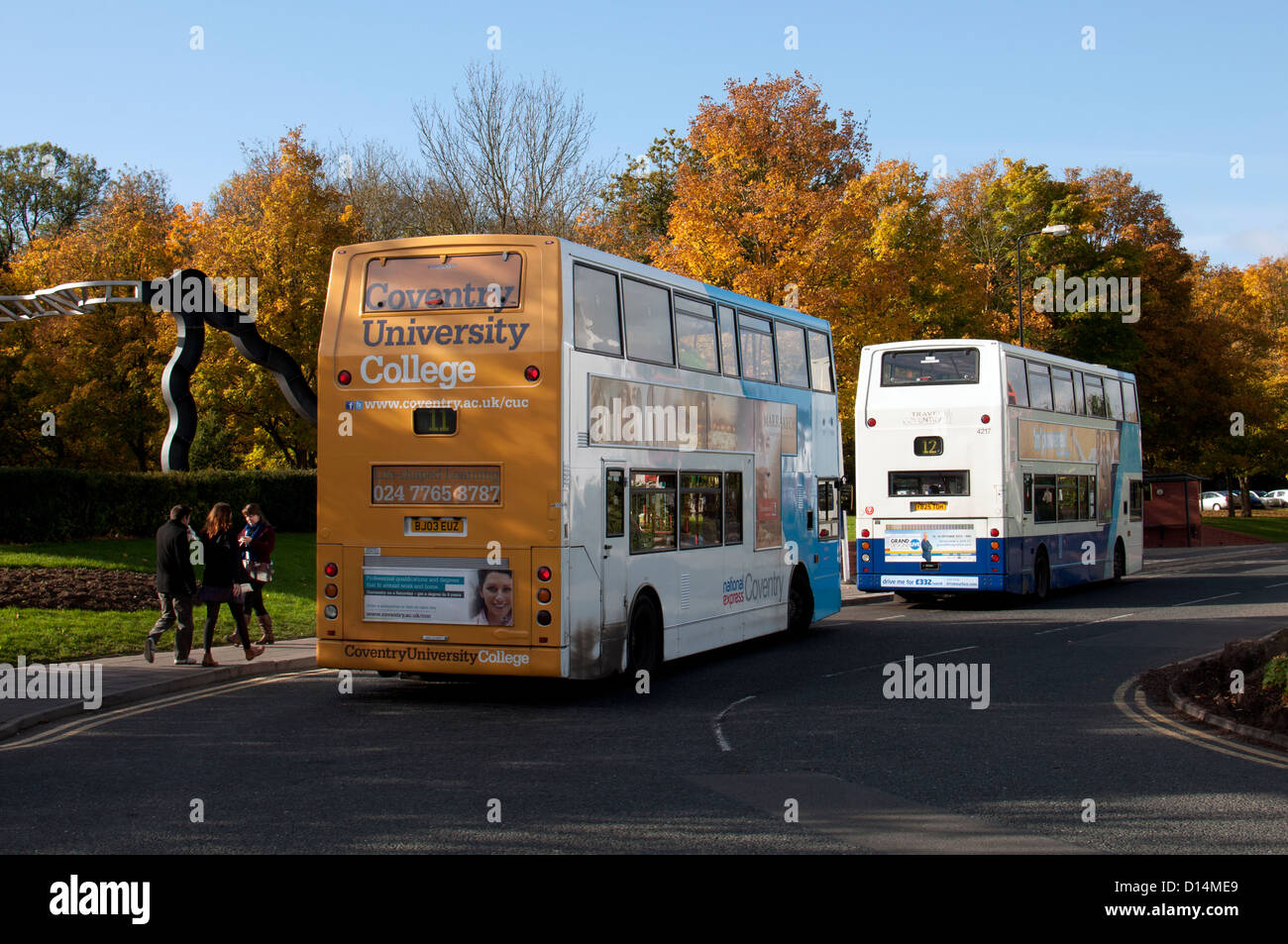 Student buses at University of Warwick, UK Stock Photo - Alamy