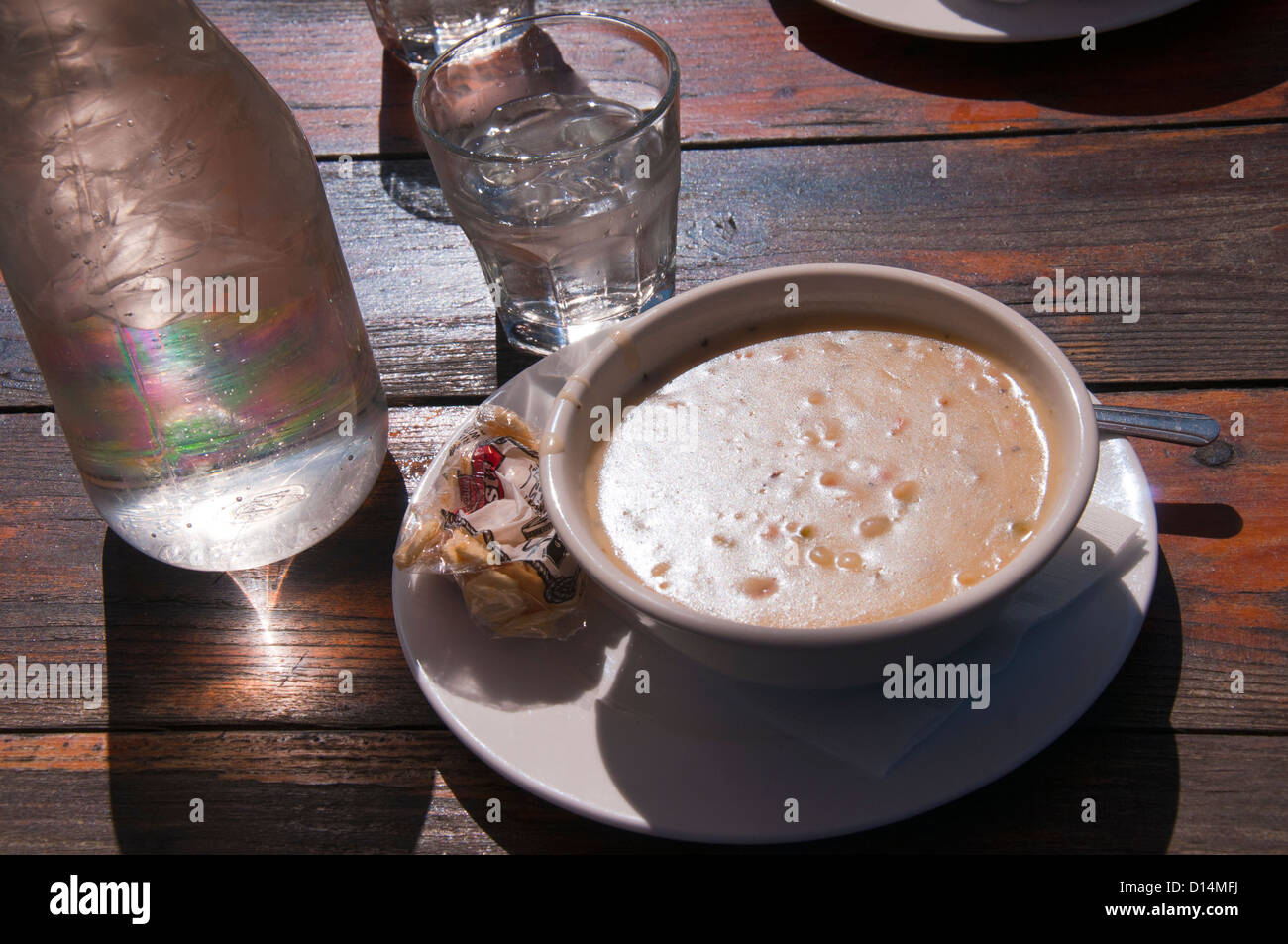 Lunch of Clam Chowder in the coast town of Florence in Northern ...