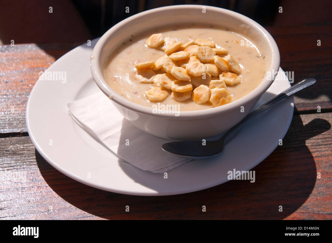 Lunch of Clam Chowder in the coast town of Florence in Northern ...