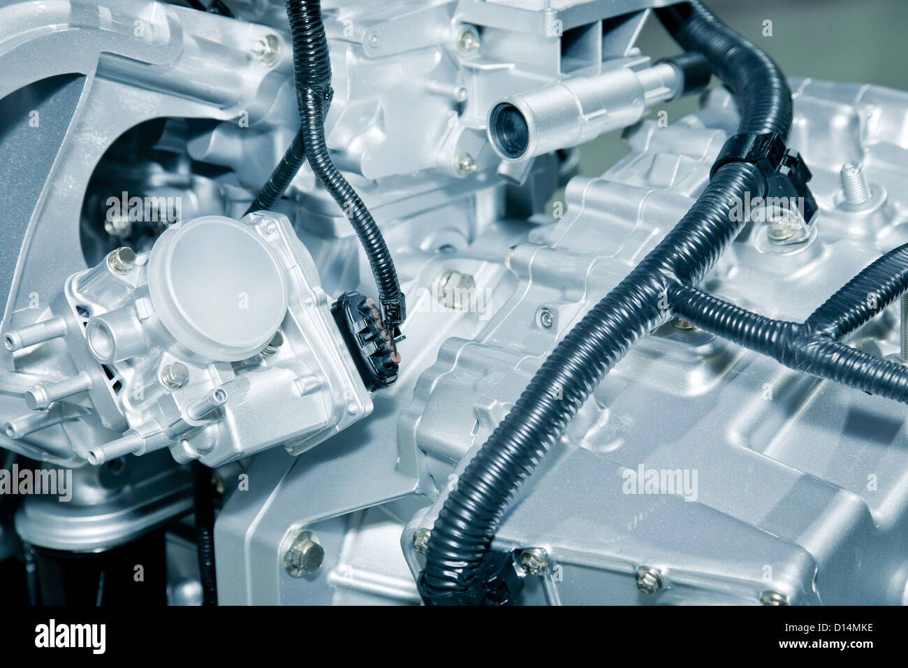 Complex engine of modern car Stock Photo - Alamy