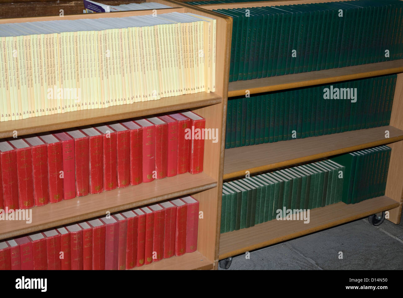 Hymn books on a shelf hi-res stock photography and images - Alamy