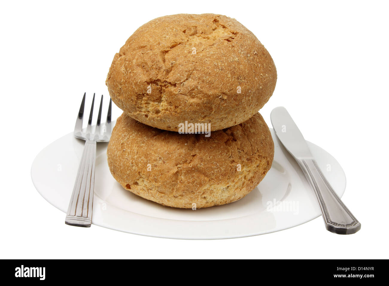 Bread Rolls on Plate Stock Photo - Alamy