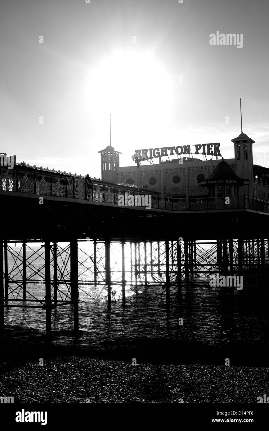 Brighton pier fair Black and White Stock Photos & Images - Alamy