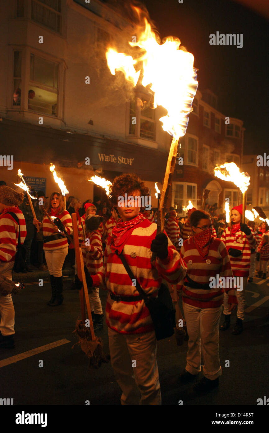 The quirky annual Lewes Bonfire Night festival held on bonfire night ...