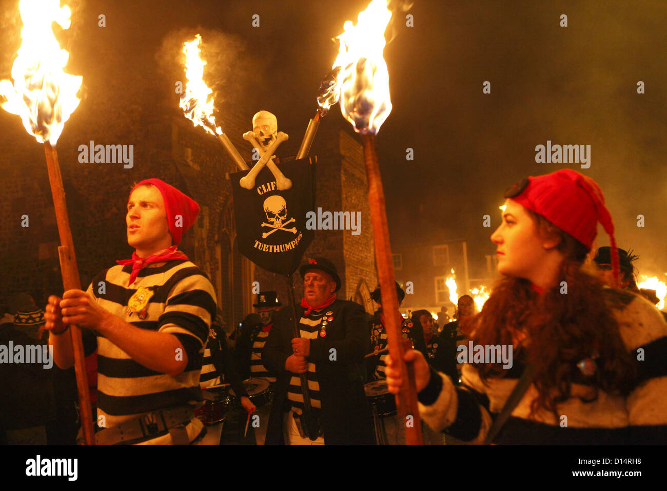 The quirky annual Lewes Bonfire Night festival held on bonfire night ...
