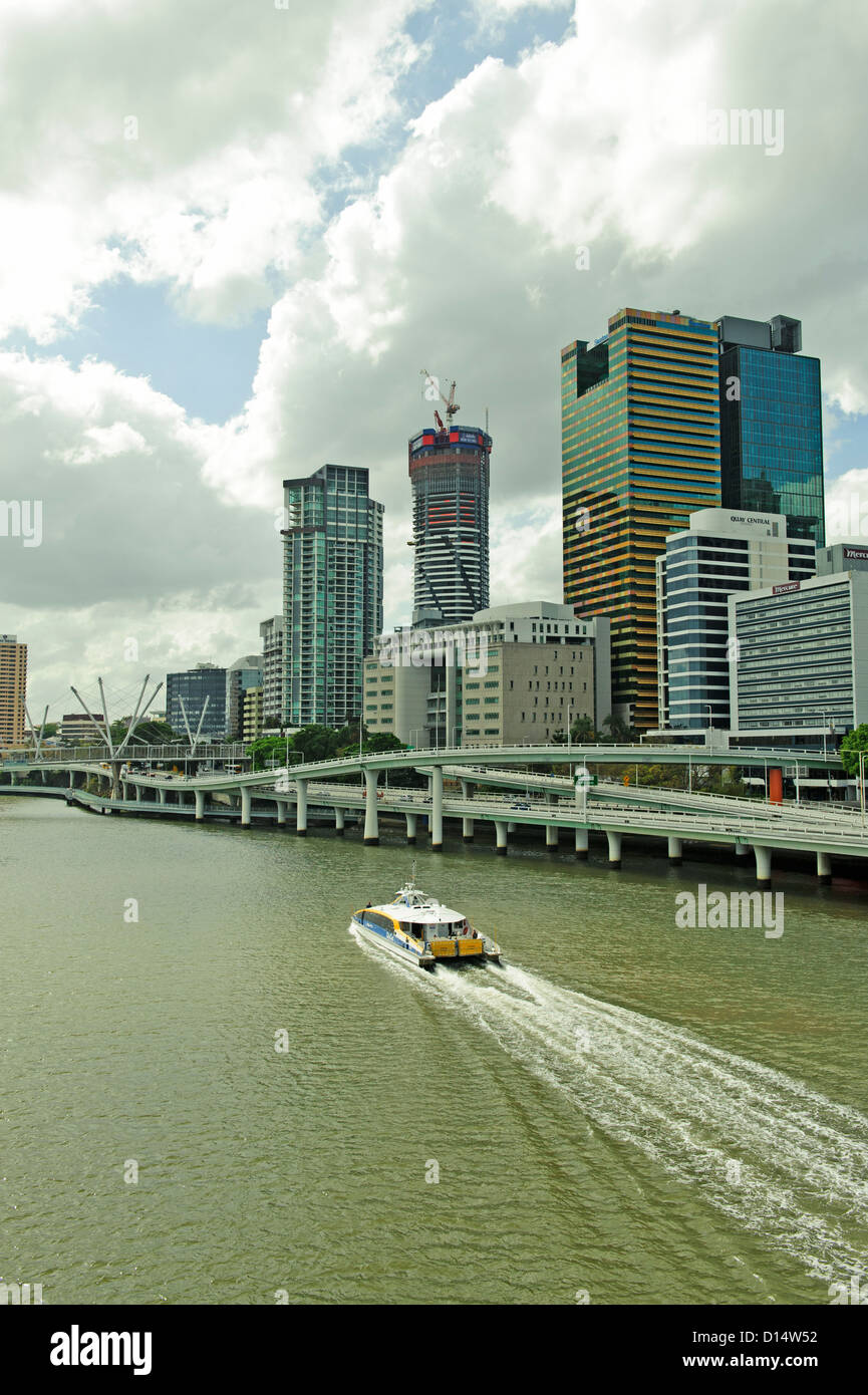 Public transport ferry on the Brisbane River, Brisbane, Queensland ...