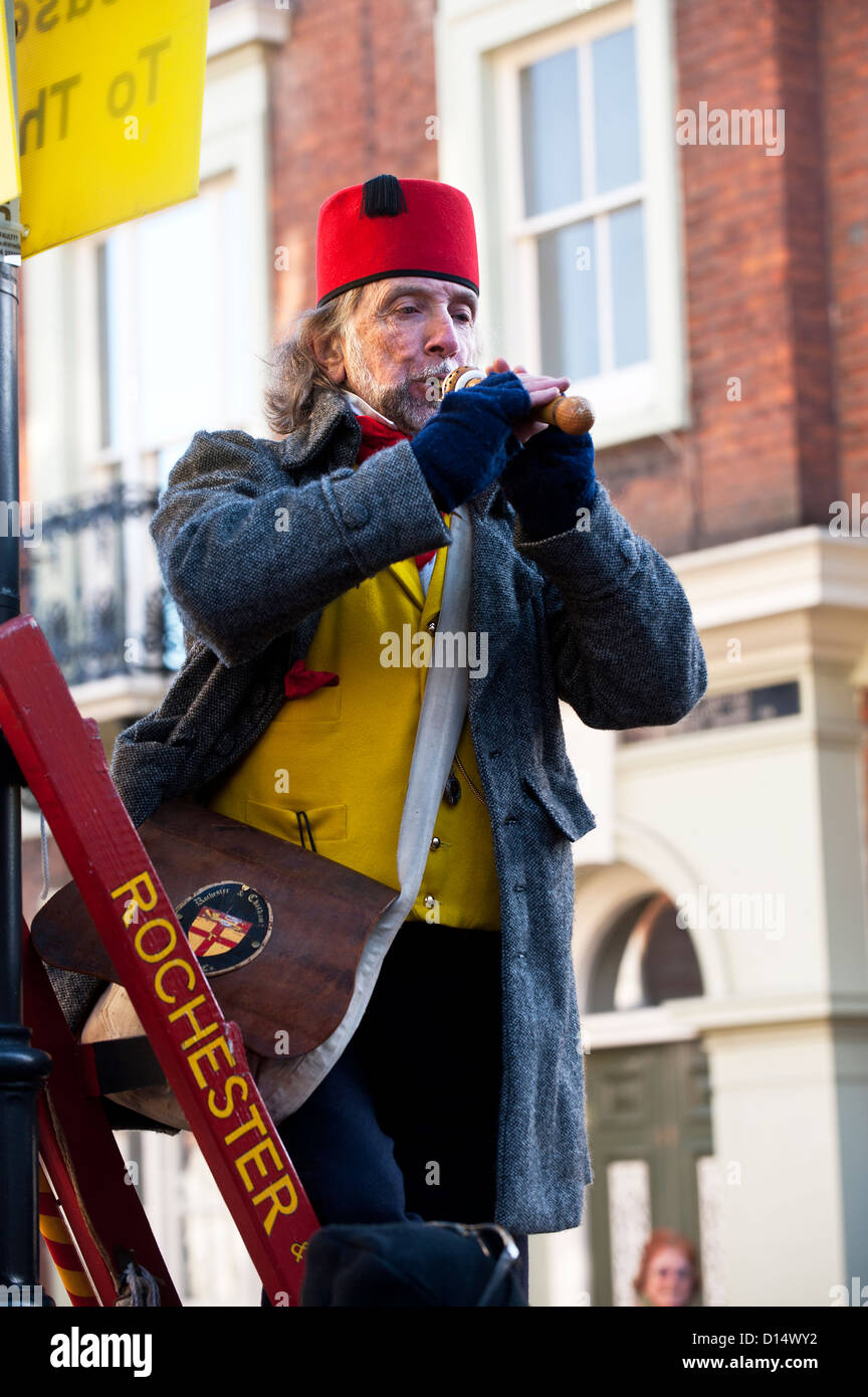 Keith Beckford performing as the Rochester Lamplighter at the Dickens ...