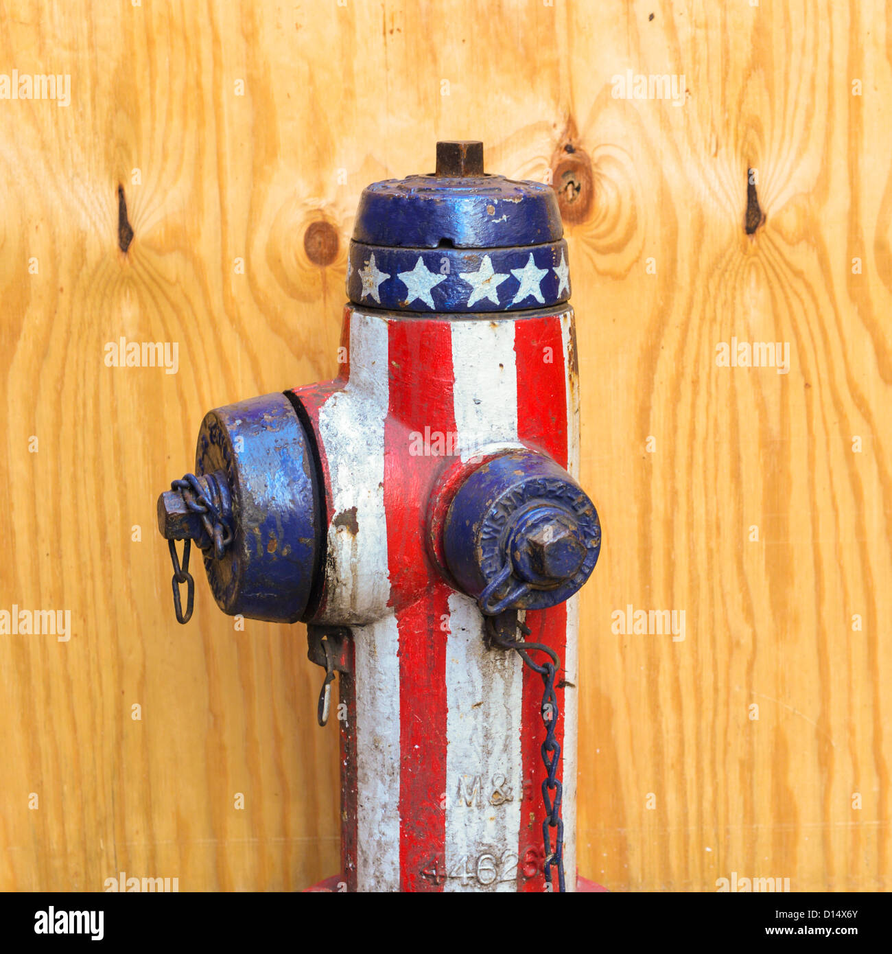 Fire hydrant with American flag pattern Stock Photo - Alamy