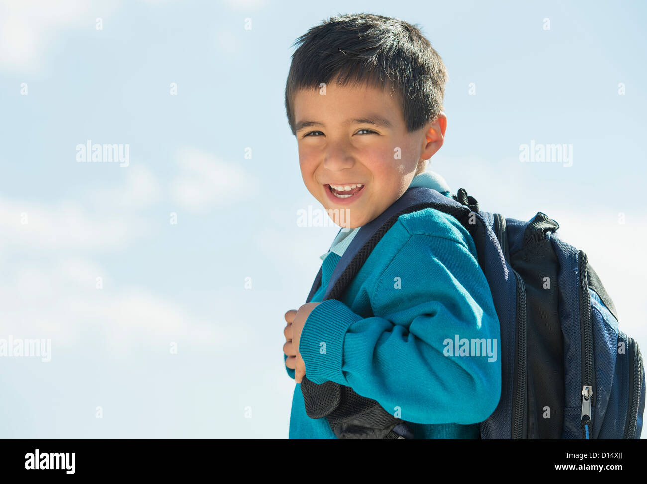 Black boy wearing backpack hi-res stock photography and images - Alamy