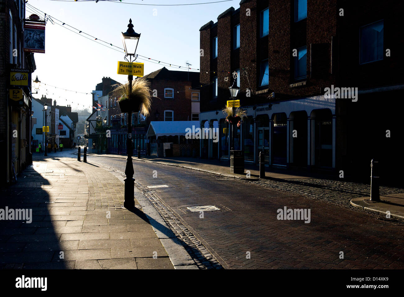 Early morning light in Rochester High Street in Kent Stock Photo - Alamy
