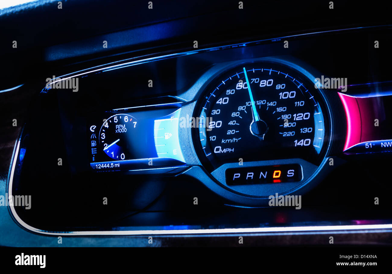 Detail of speedometer Stock Photo - Alamy