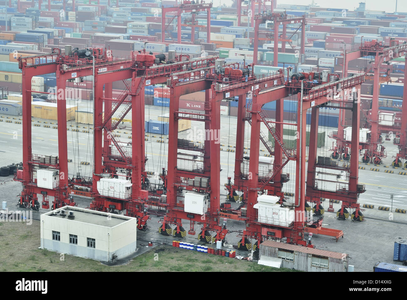 at Shanghai harbour, Yangshan Deep - Water Port Stock Photo - Alamy