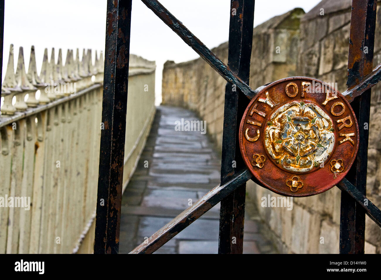 City of York cast iron emblem on the city walls Stock Photo - Alamy
