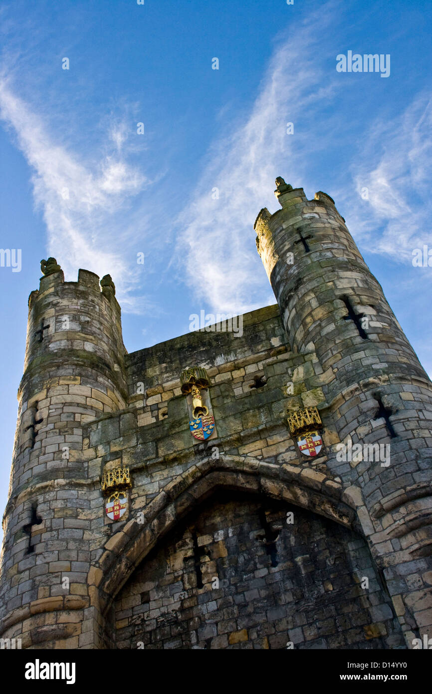 Monk Bar an ancient medieval 14th century gatehouse part of city walls ...