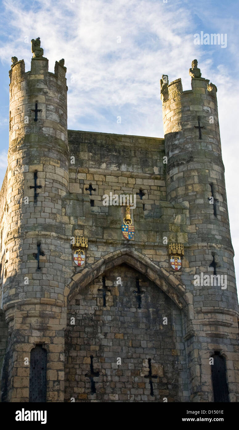 Monk Bar an ancient medieval 14th century gatehouse part of city walls ...