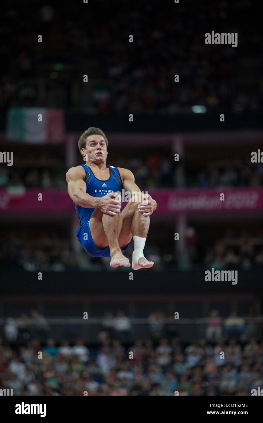 Samuel Mikulak (USA) competing on the Vault during the Men's Team ...