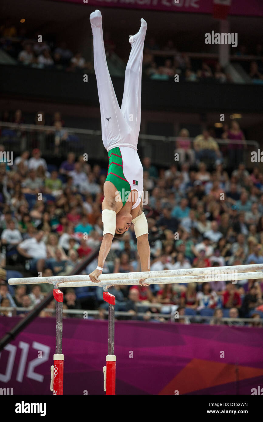 Daniel Corral Barron (MEX) competing on the Parallel Bars during the ...