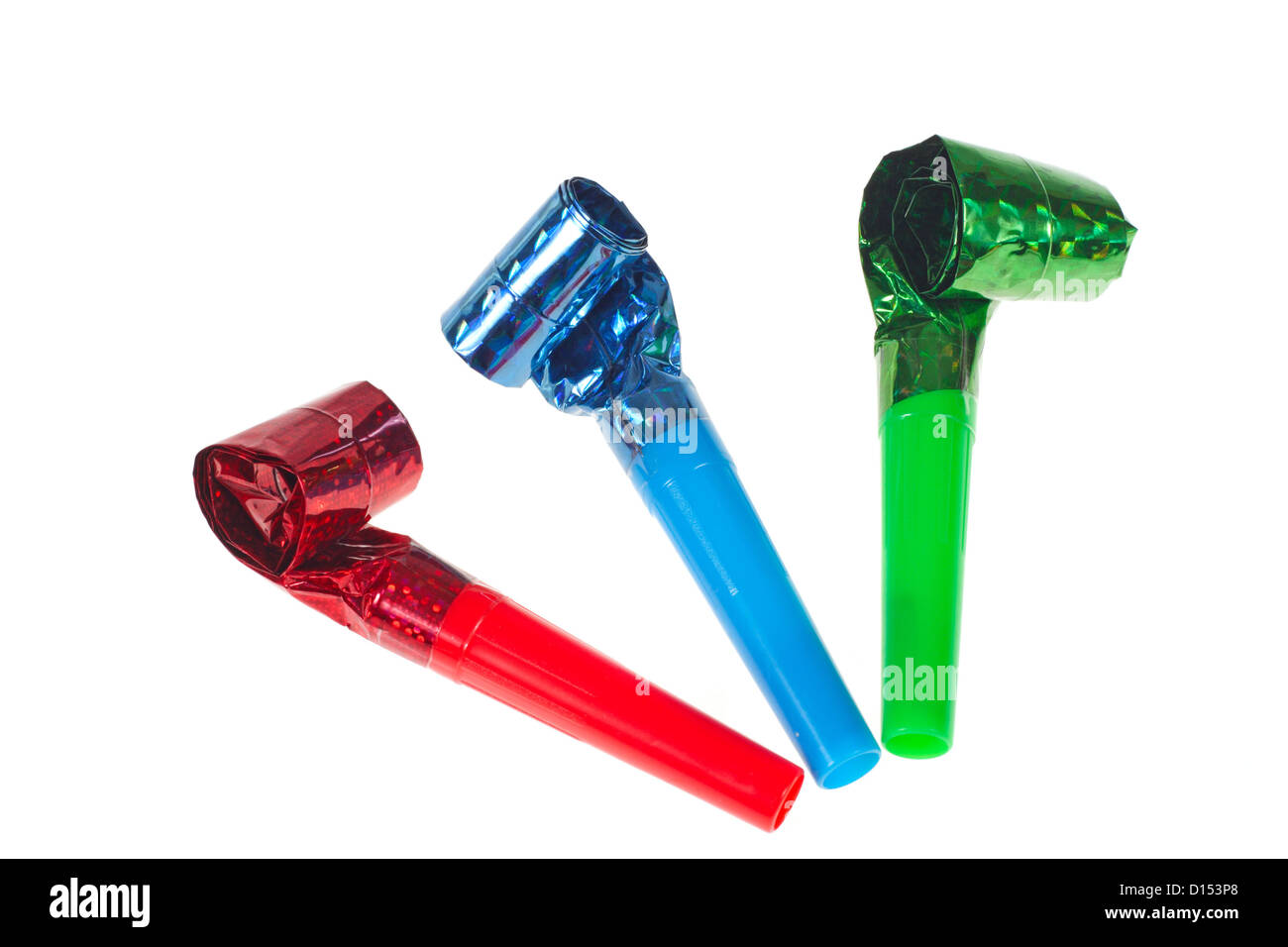 Party Blowers, photo on the white background Stock Photo - Alamy