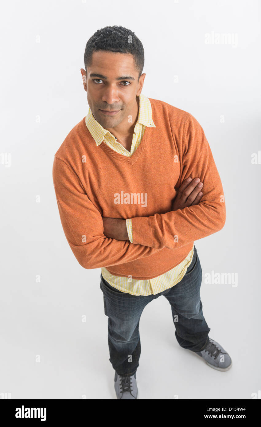 Studio shot man looking to camera Cut Out Stock Images & Pictures - Alamy