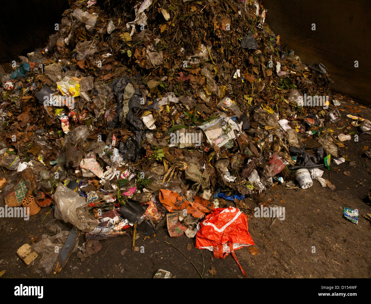 Pile of garbage with various biological and other materials Stock Photo ...