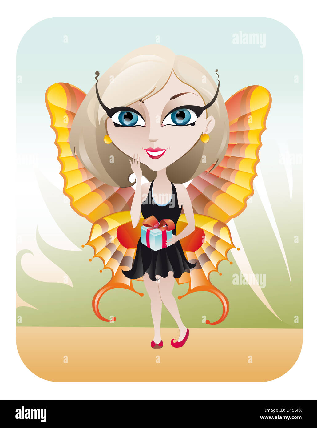 The vector illustration of the Spring Fairy Stock Photo - Alamy